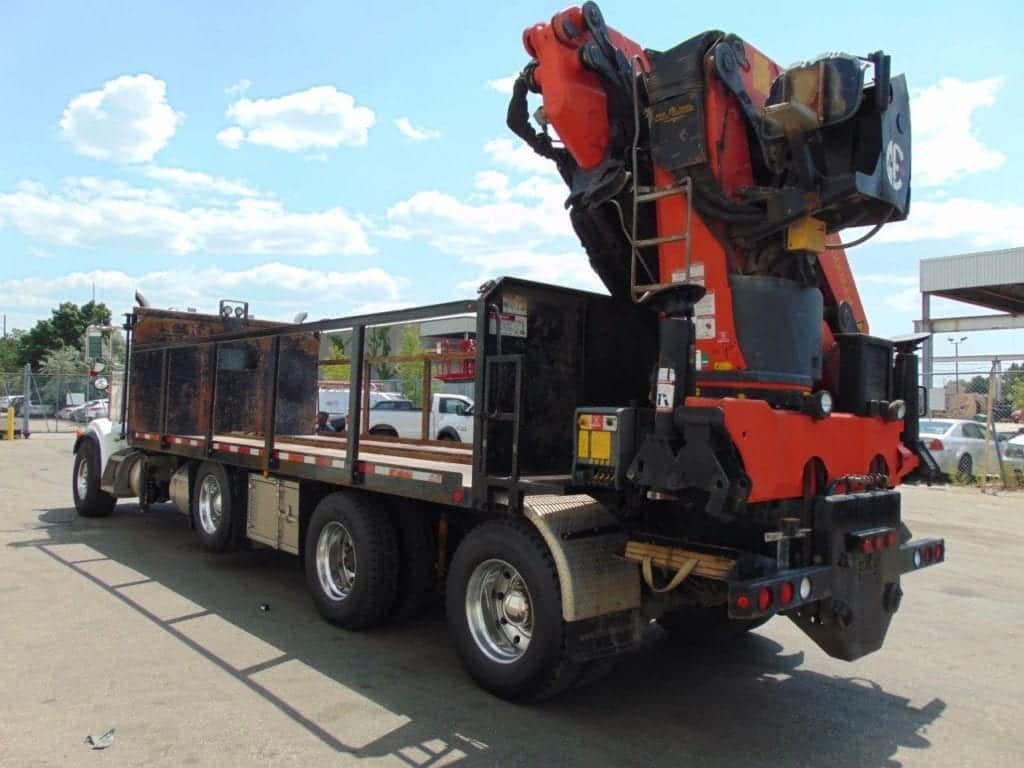 **SOLD** 2012 PETERBILT WITH PALFINGER PK-50002 AND 22′ STEEL FLAT DECK ...